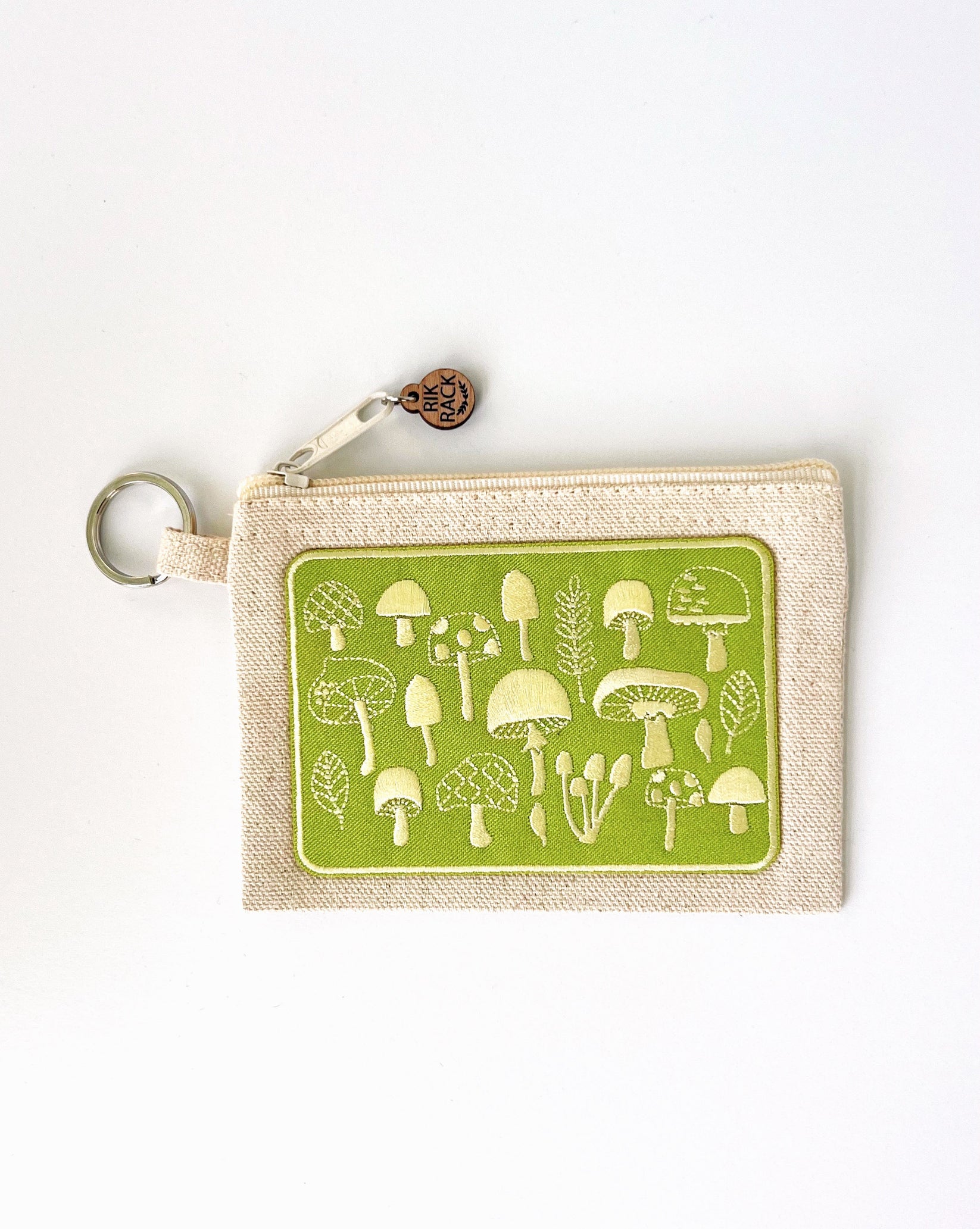 Mushroom embroidered zipper keyring pouch wallet – Rikrack