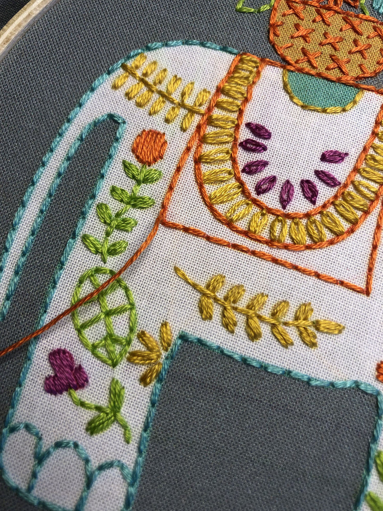 Elephant Embroidery Kit Instructions | Rikrack Embroidery