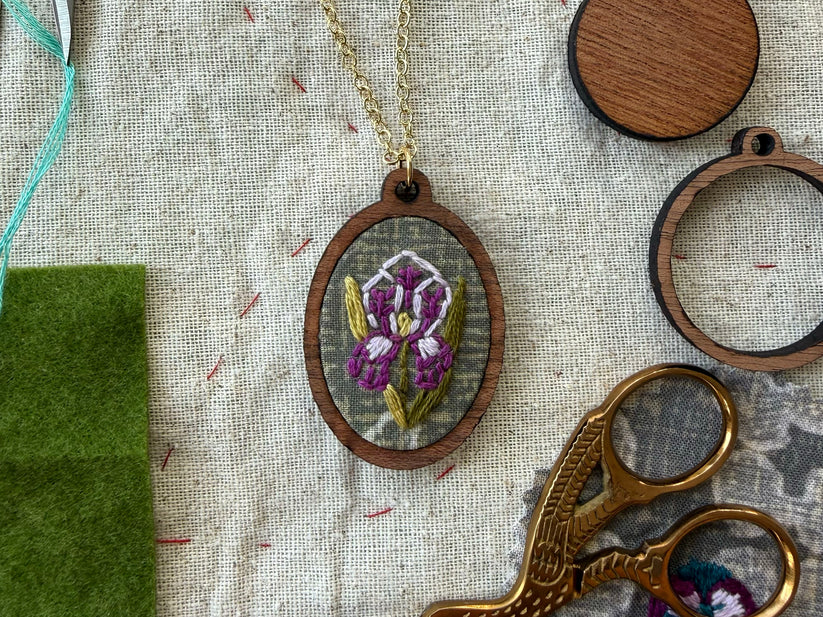 Iris Embroidery Necklace Kit – Rikrack