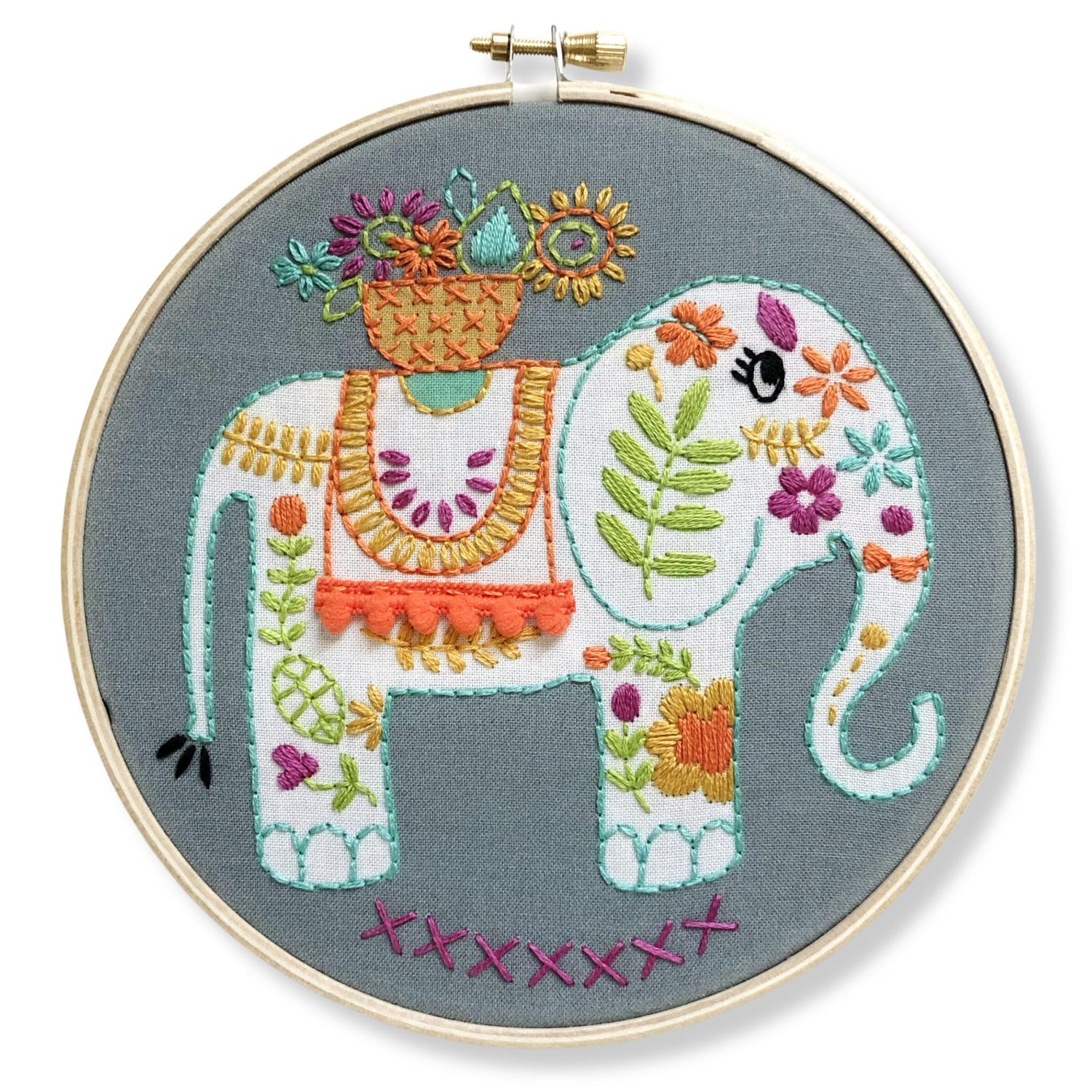 Elephant Embroidery Kit Instructions | Rikrack Embroidery