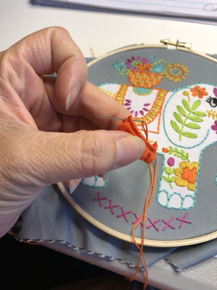 Elephant Embroidery Kit Instructions | Rikrack Embroidery