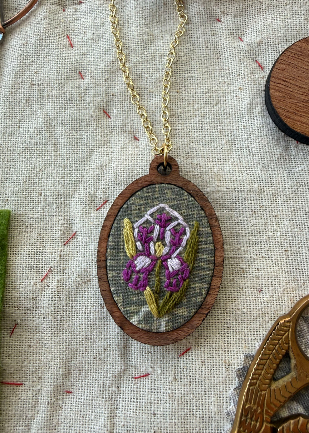 Iris Embroidery Necklace Kit – Rikrack