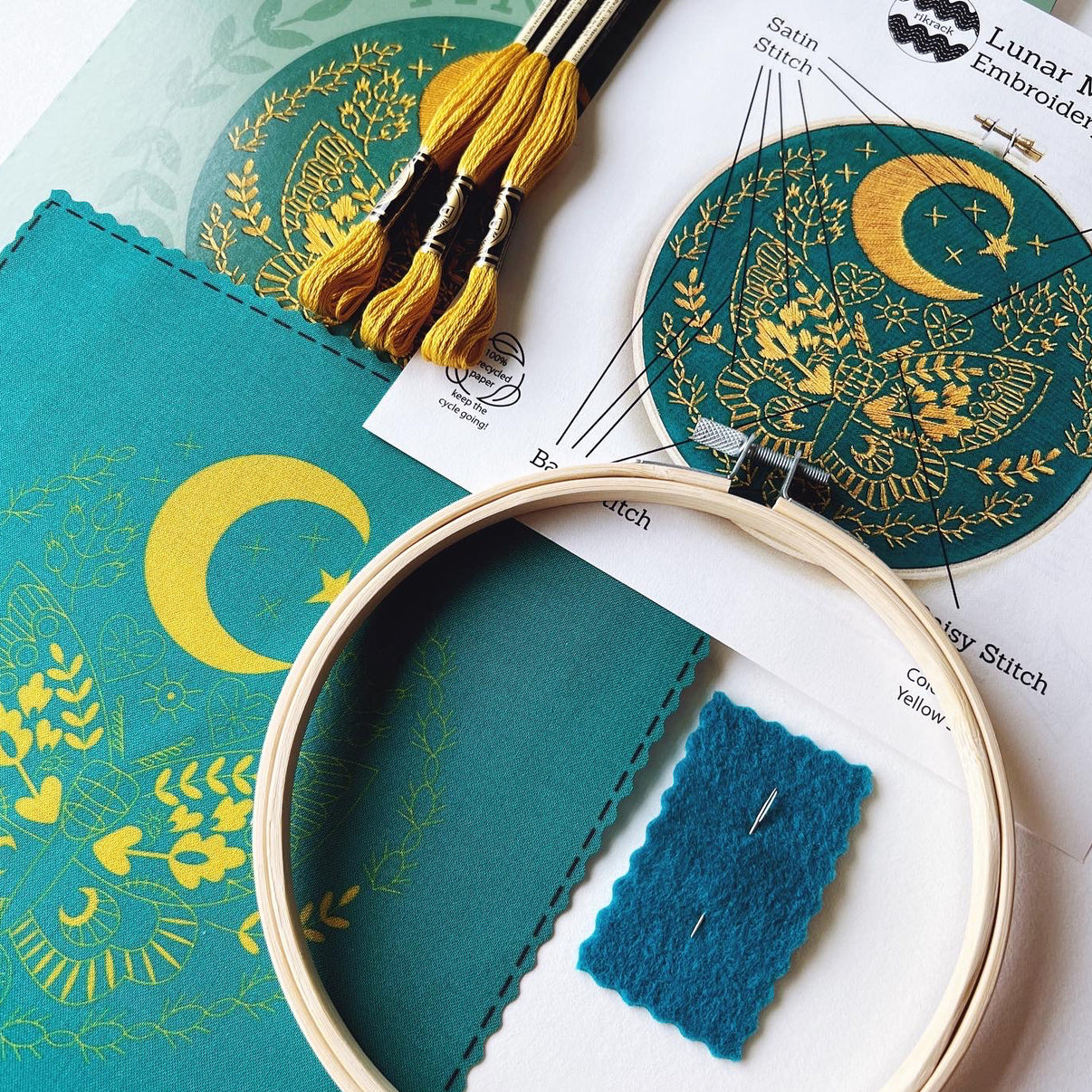 Lunar Moth Embroidery Kit – Rikrack