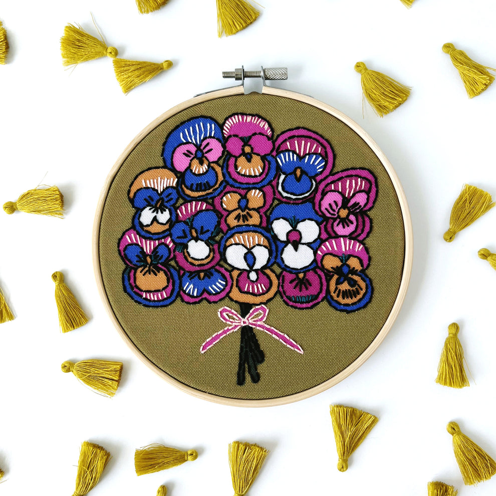 Pansy Embroidery Kit – Rikrack